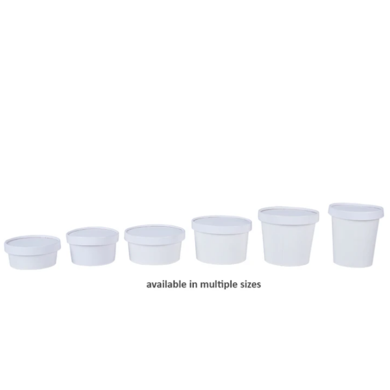 WHITE PAPER TUB WITH LID - 500ML - Chromogreen
